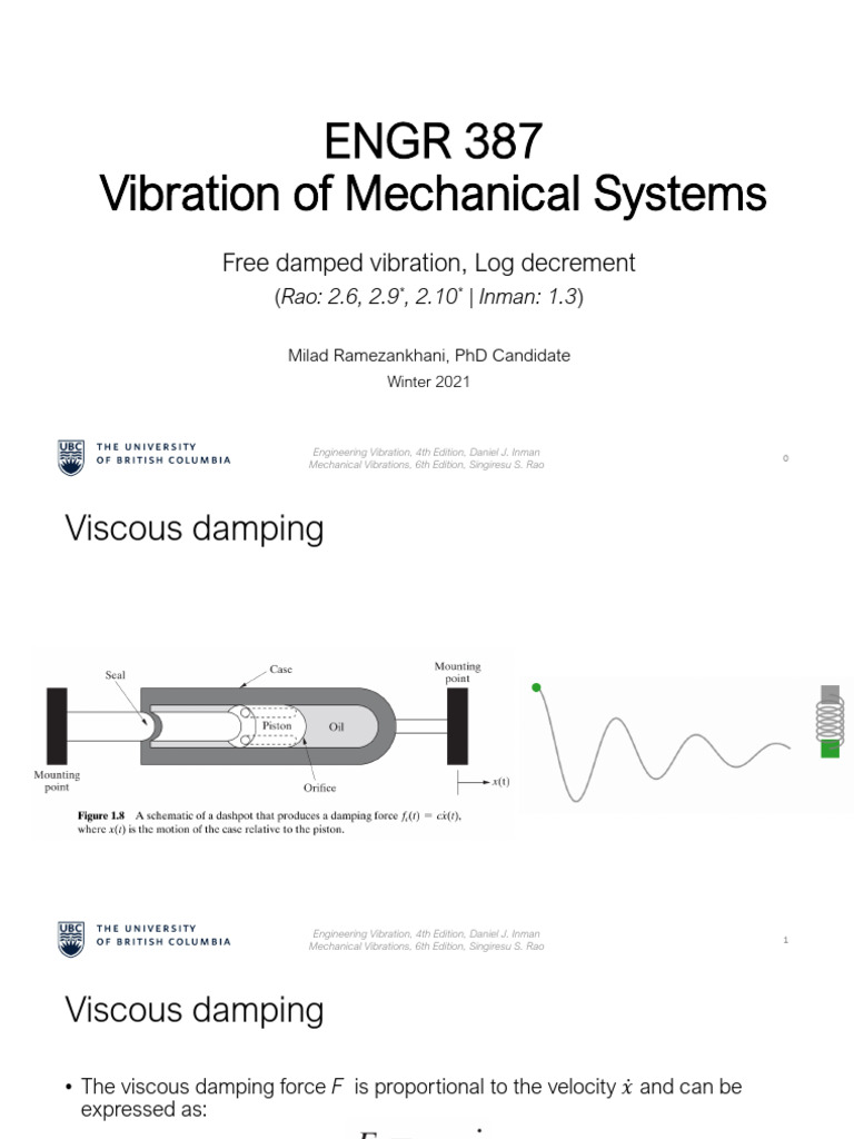 Lecture 3 | PDF | Damping | Physical Quantities