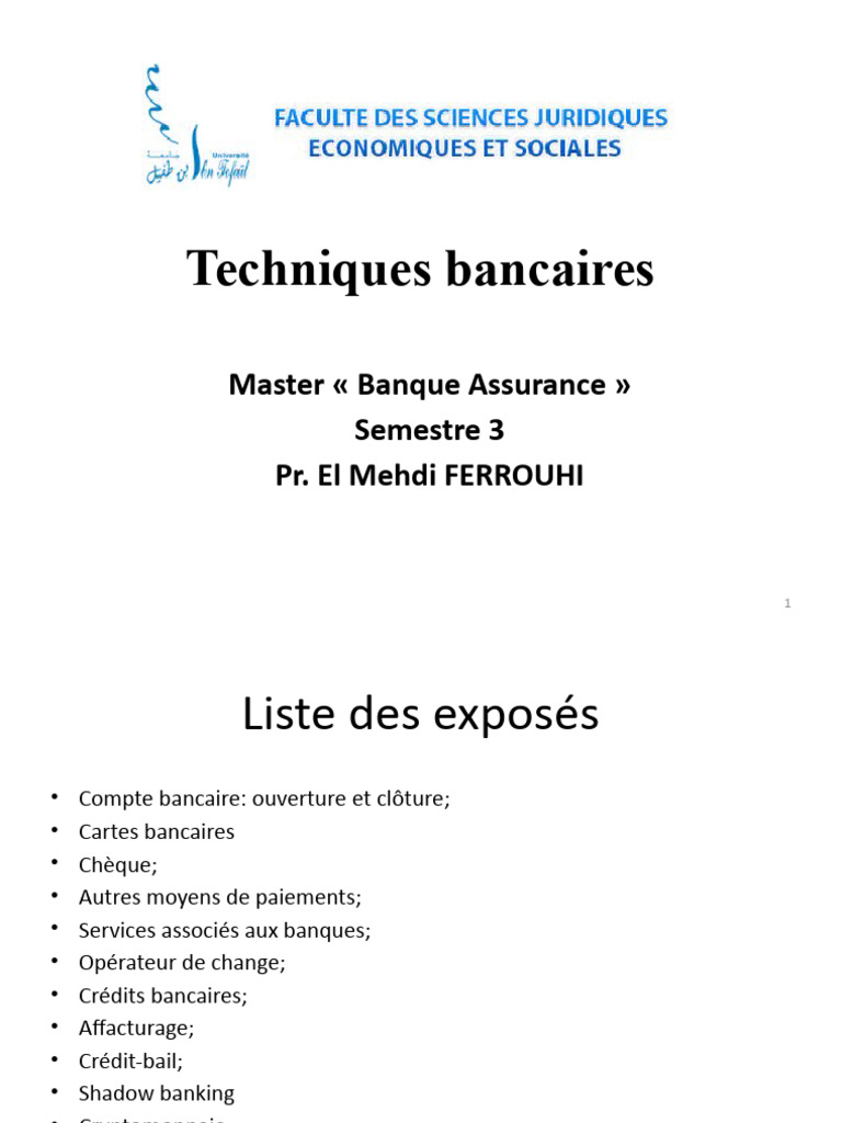 Techniques Bancaires | PDF | Chèque | Banques
