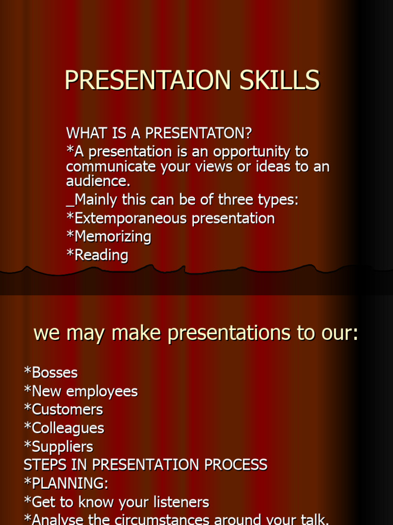 Presentaion Skills | PDF | Body Language | Argument