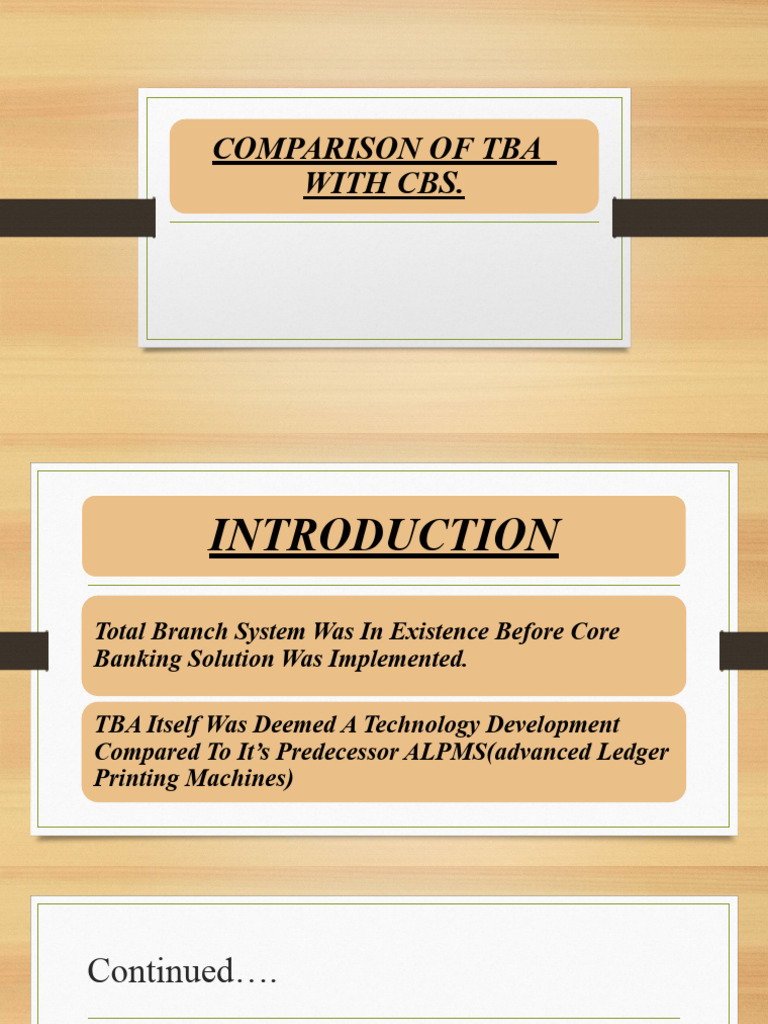 Comparison: TBA vs. CBS Systems | PDF | Business | Computers