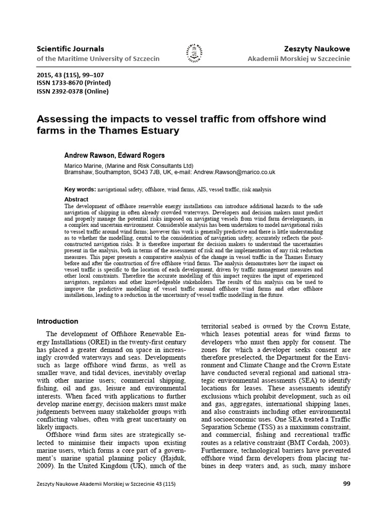 Offshore Wind Farms & Vessel Traffic | PDF | Wind Farm | Offshore Wind ...