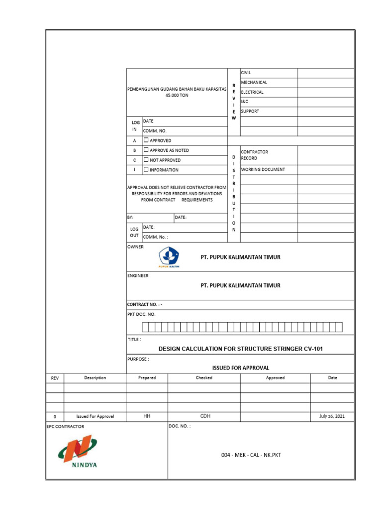 Stringer Calculation CV-101 | PDF