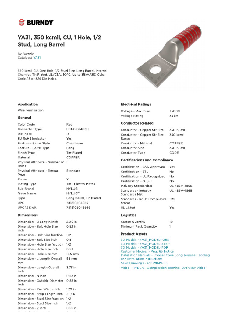 Brdy Ya31 Spec en | PDF | Electrical Conductor | Electricity