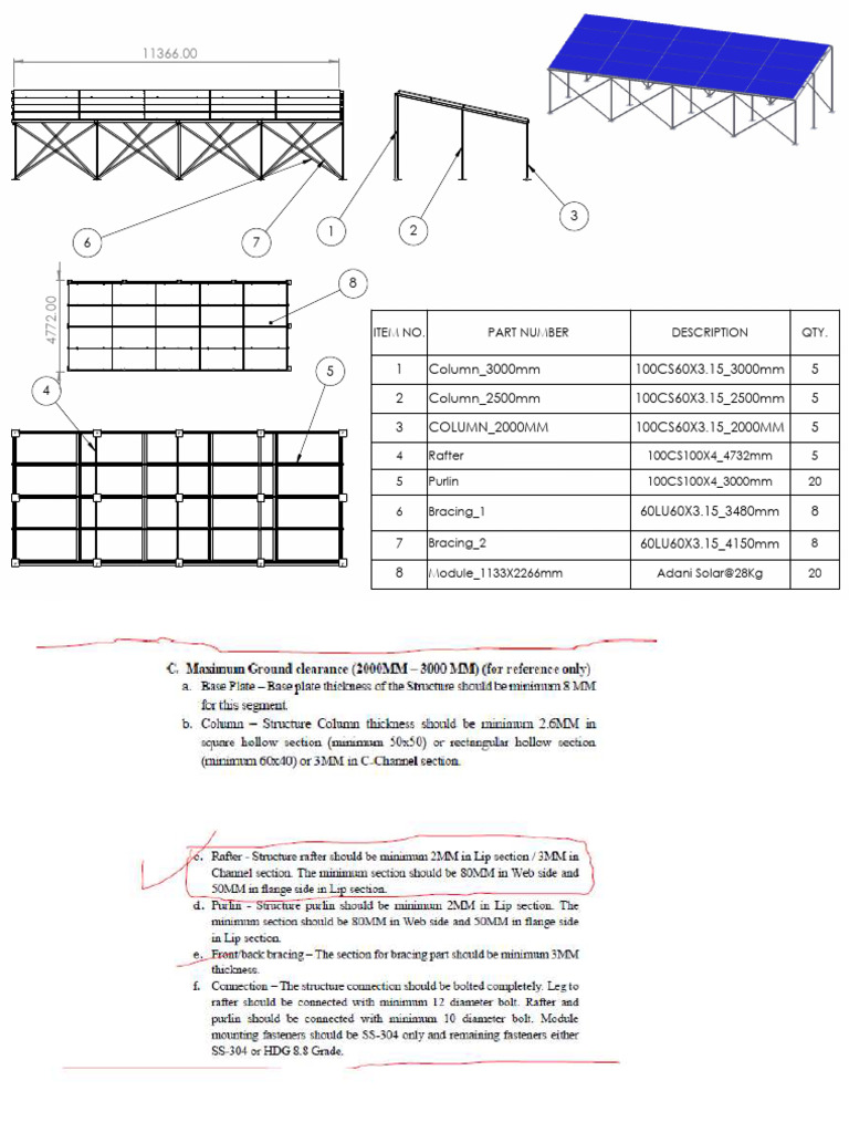 10KWp Landscape Structure - 3m Super Structure For 200Kmph | PDF ...