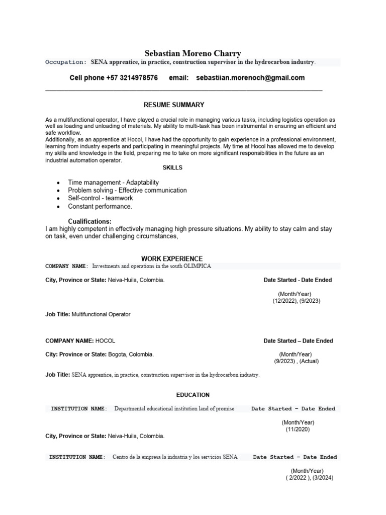 CV Ca | PDF | Cognition | Behavior Modification