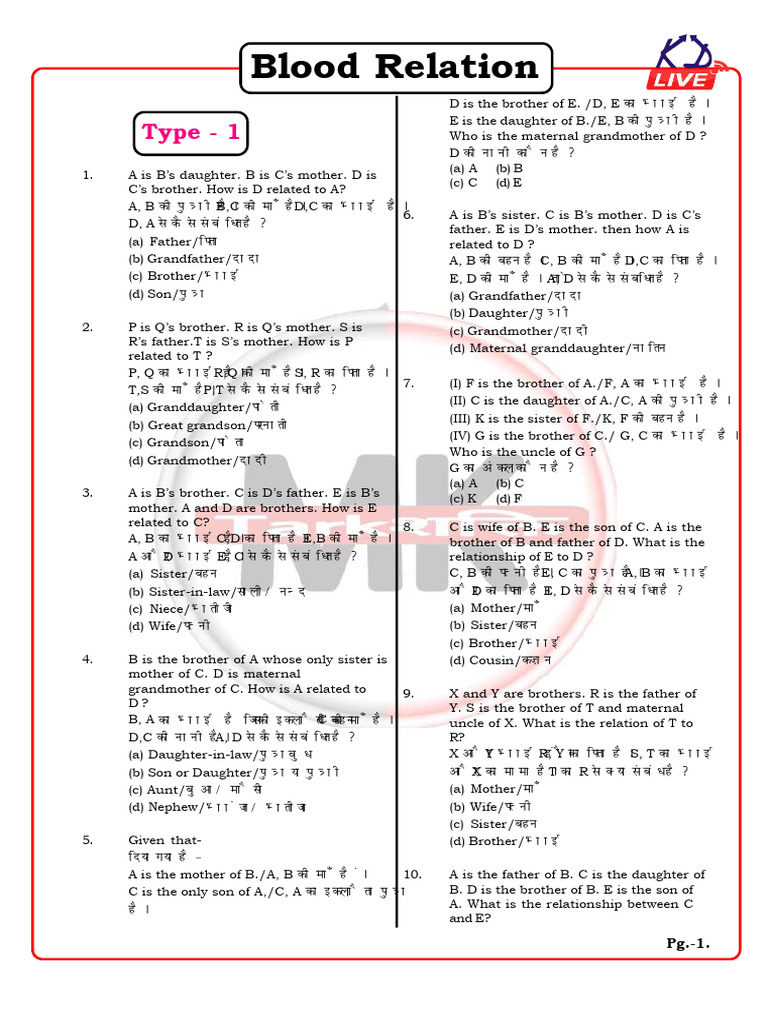 Blood Relation (New) . | PDF | Interpersonal Relationships | Behavioural Sciences