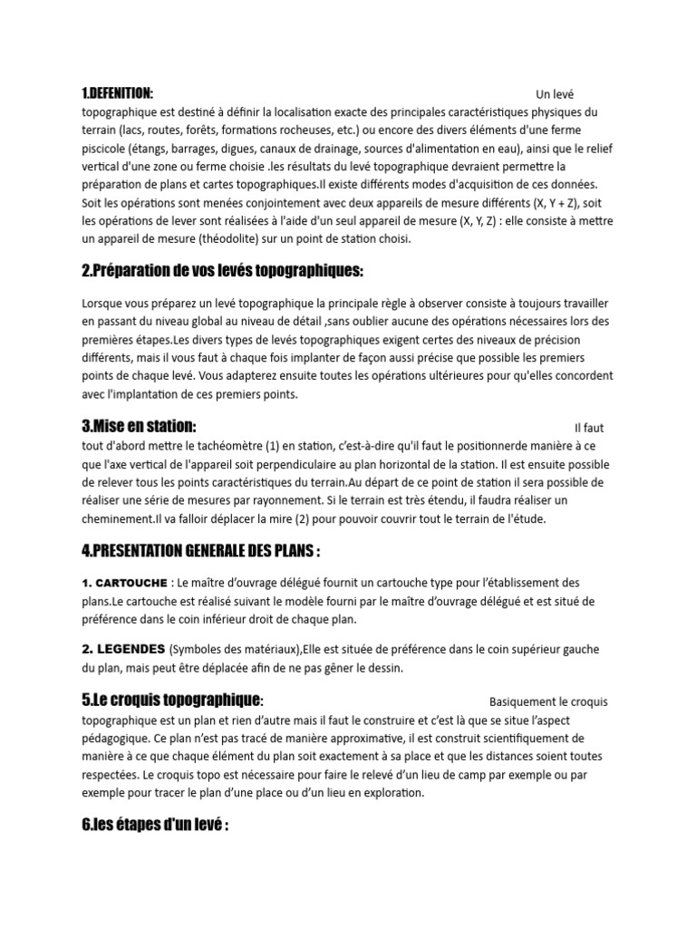 Guide du levé topographique détaillé | PDF | Topographie