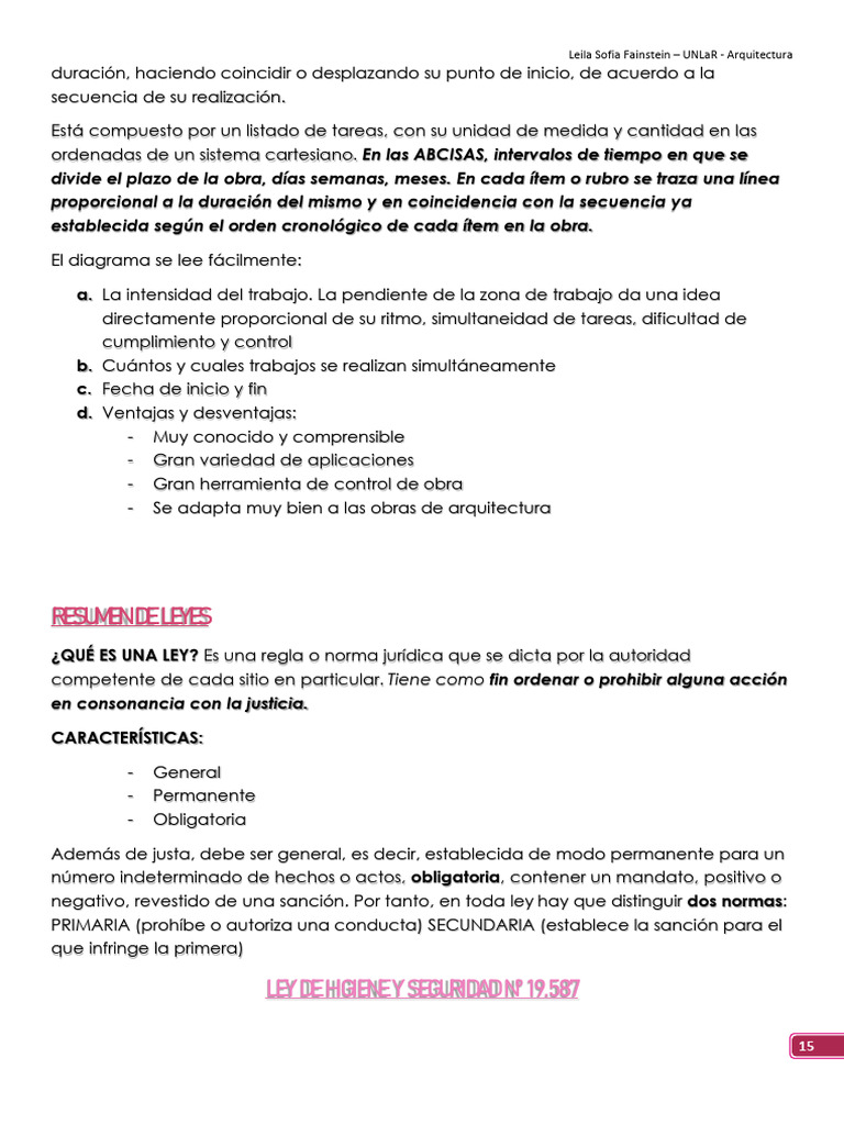 Planificación y Organización de Obras - Resumen - Fainstein Leila Sofia - Organized | PDF | Ley ...