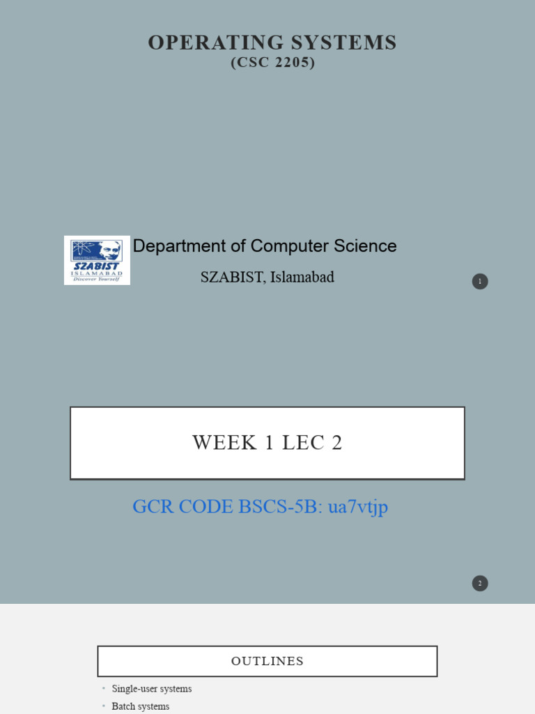 Week 1 Lec 2 | PDF | Operating System | Process (Computing)