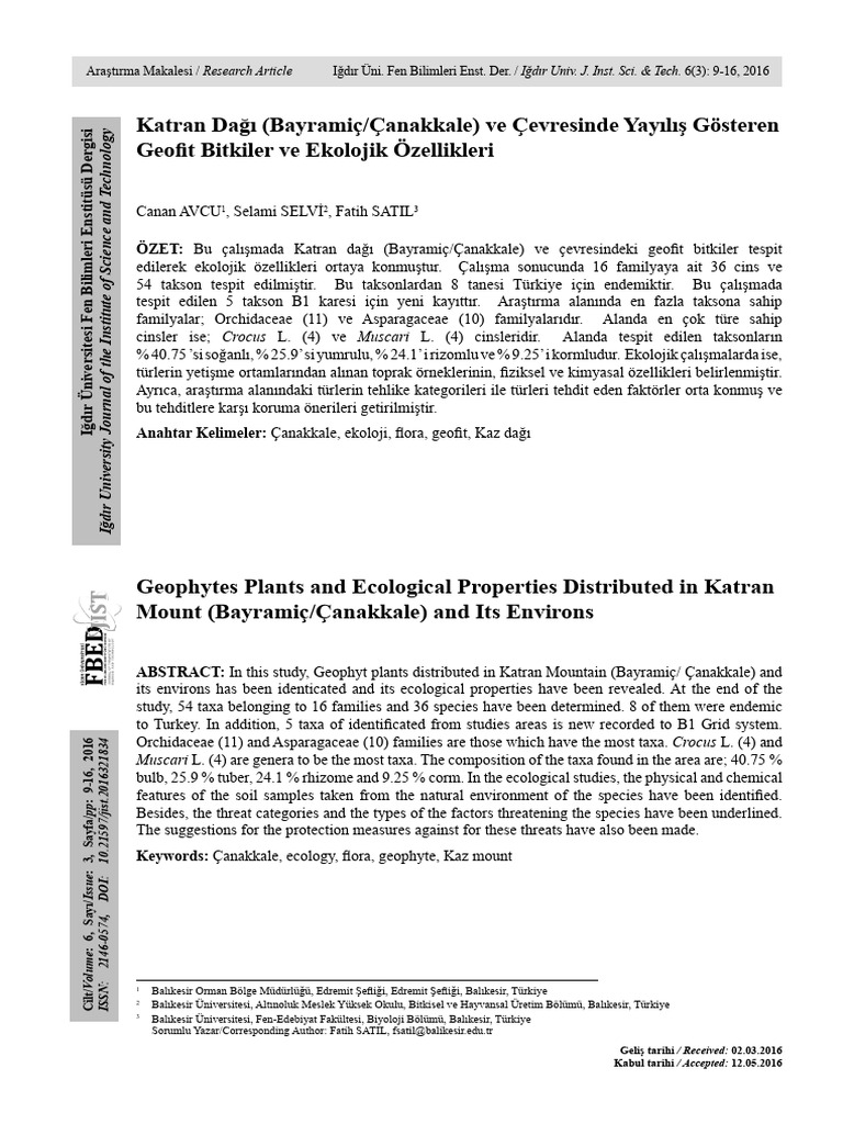 Geophytes Plants and Ecological Properti | PDF