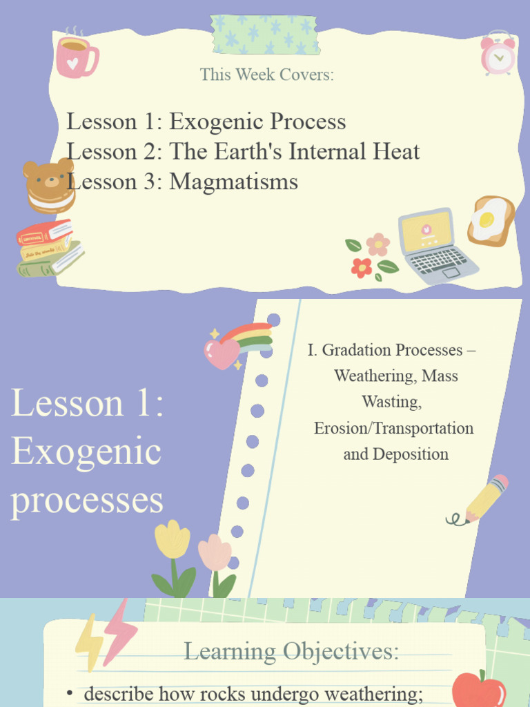 Q2 W1 Exogenic-Processes Students | PDF | Weathering | Rock (Geology)