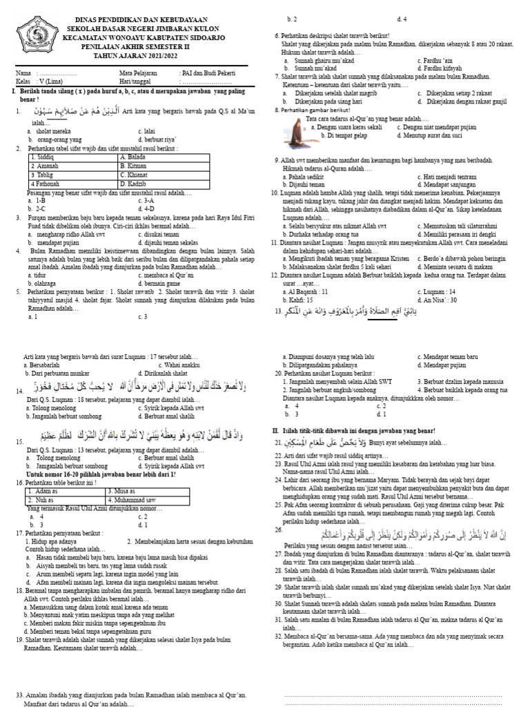 Pat Pai Kelas 5 | PDF