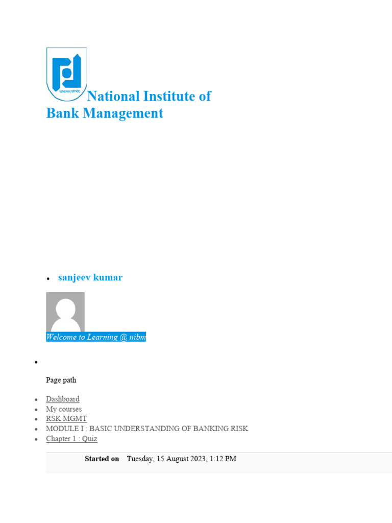 Module 1 Chap 1 | PDF | Capital Requirement | Risk