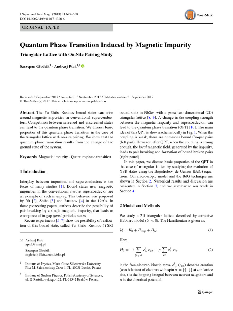 Quantum Phase Transition Induced by Magnetic Impurity: Triangular Lattice With On-Site Pairing ...