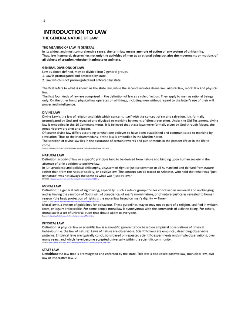 Intro To Law 1 | PDF | Statutory Interpretation | Bill (Law)