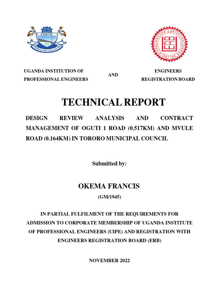 Tech Report 1 | PDF | Road | Infrastructure
