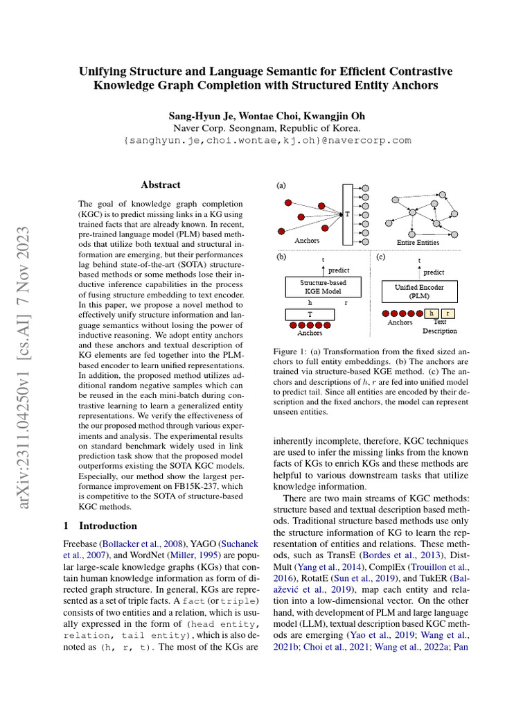 Unifying Structure and Language Semantic For Efficient Contrastive ...