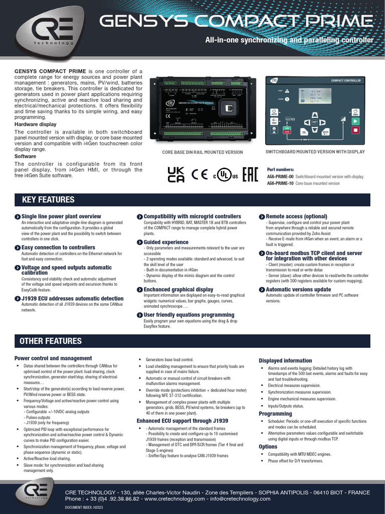 Gensys Compact Prime Product Sheet en H 2023 | Download Free PDF ...