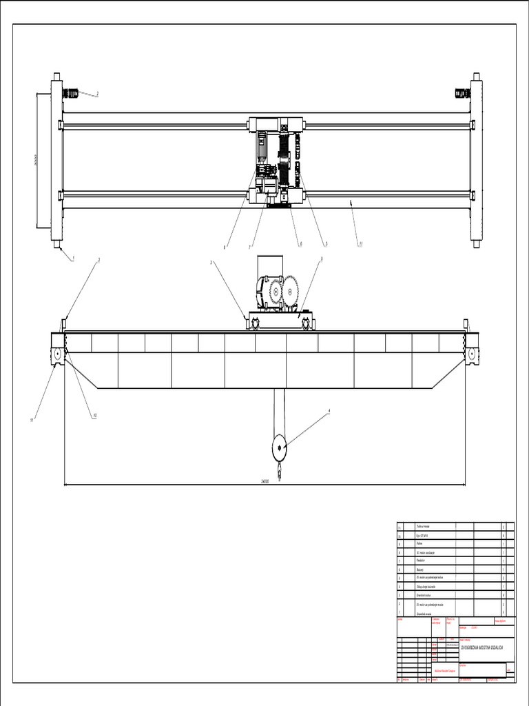 Sklopni Crtez Dvogredne Dizalice | PDF