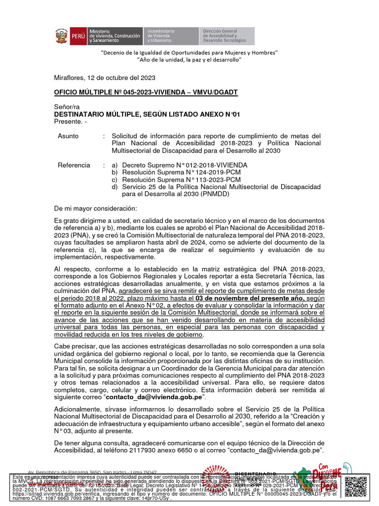 Oficio Multiple #45-2023-Vivienda | PDF Oficio Multiple #45-2023-Vivienda | PDF