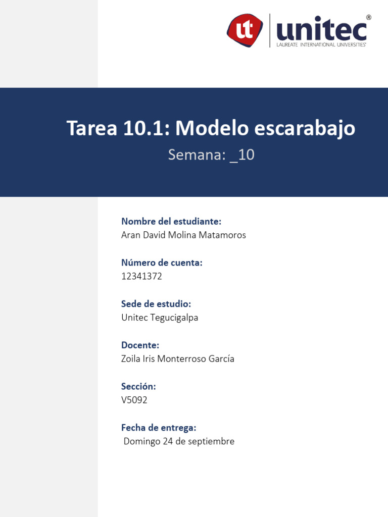 Tarea 10.1 Modelo Escarabajo | PDF | Desempleo | Pobreza