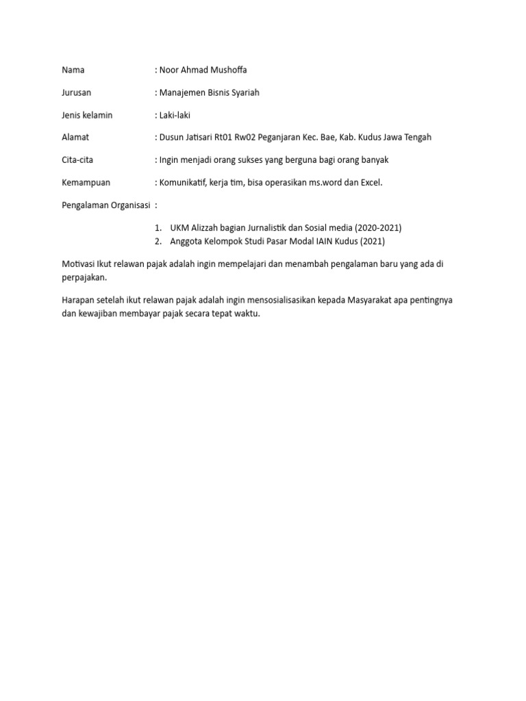 Essay Relawan Pajak | PDF