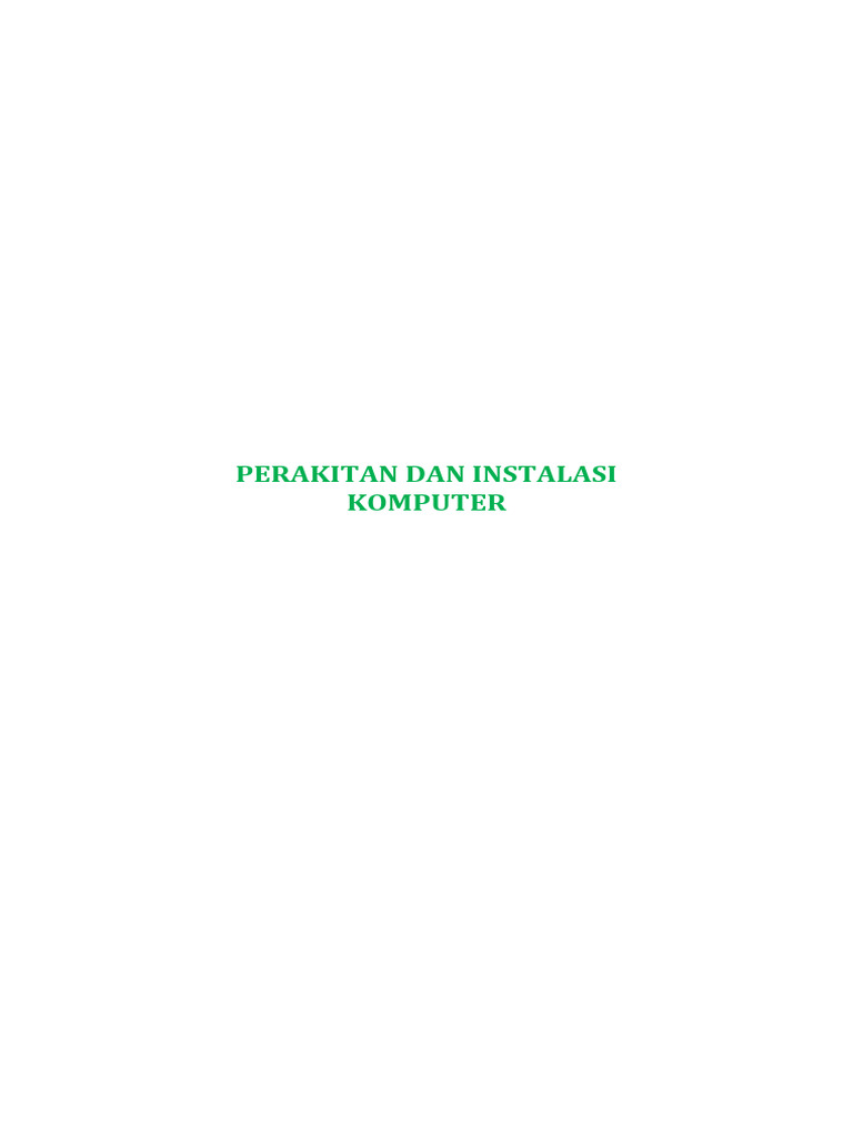 Panduan Merakit dan Instalasi Komputer | PDF