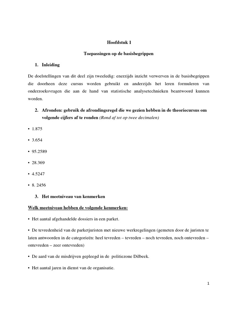 H01 - Oefeningen Basisbegrippen | PDF