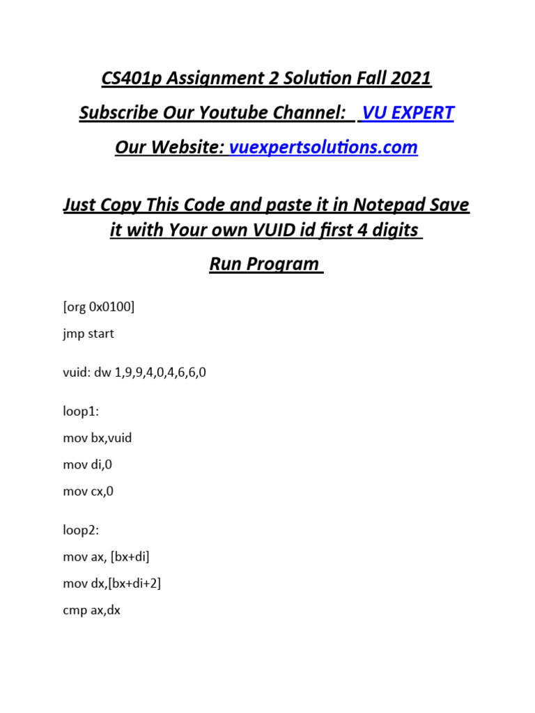 Cs401p Assignment 2 Solution Fall 2021 Pdf 