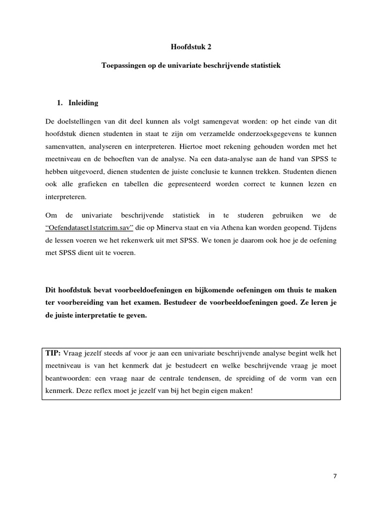 H02 - Oefeningen Univariate Statistiek | PDF