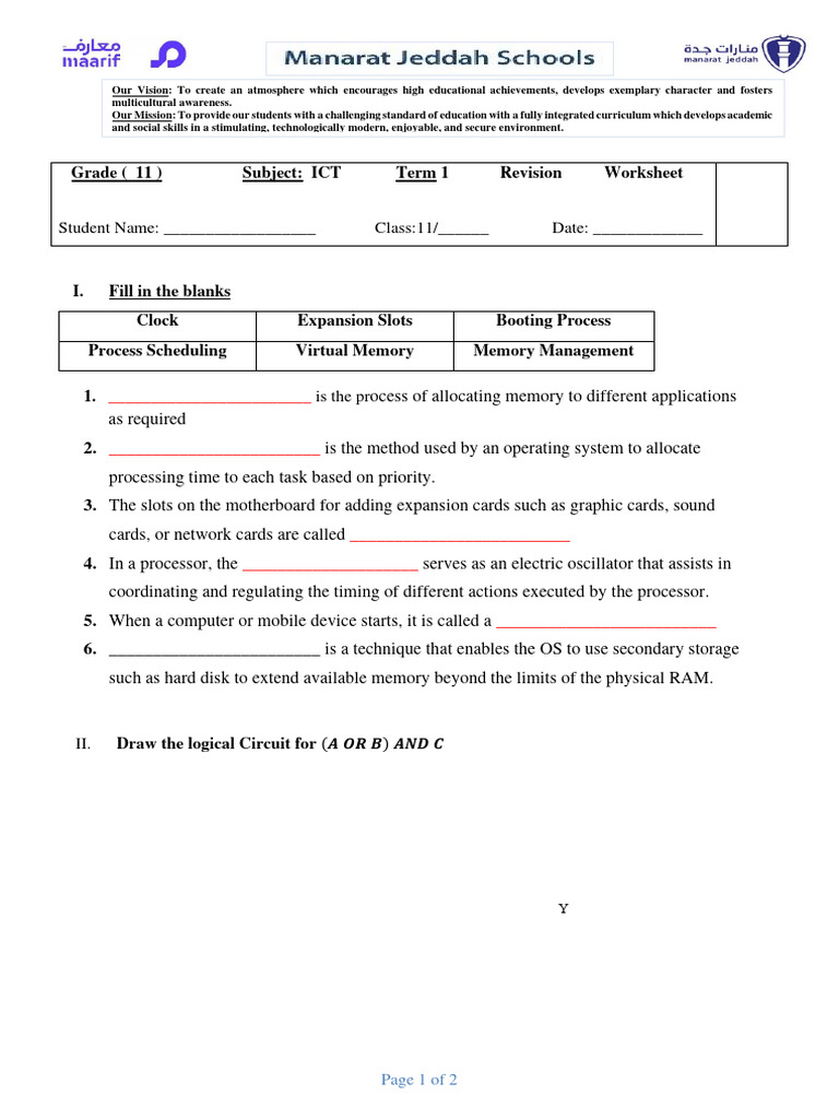 Grade 11 Term 1 Revision Worksheet | PDF | Computer Data Storage ... Grade 11 Term 1 Revision Worksheet | PDF | Computer Data Storage ...