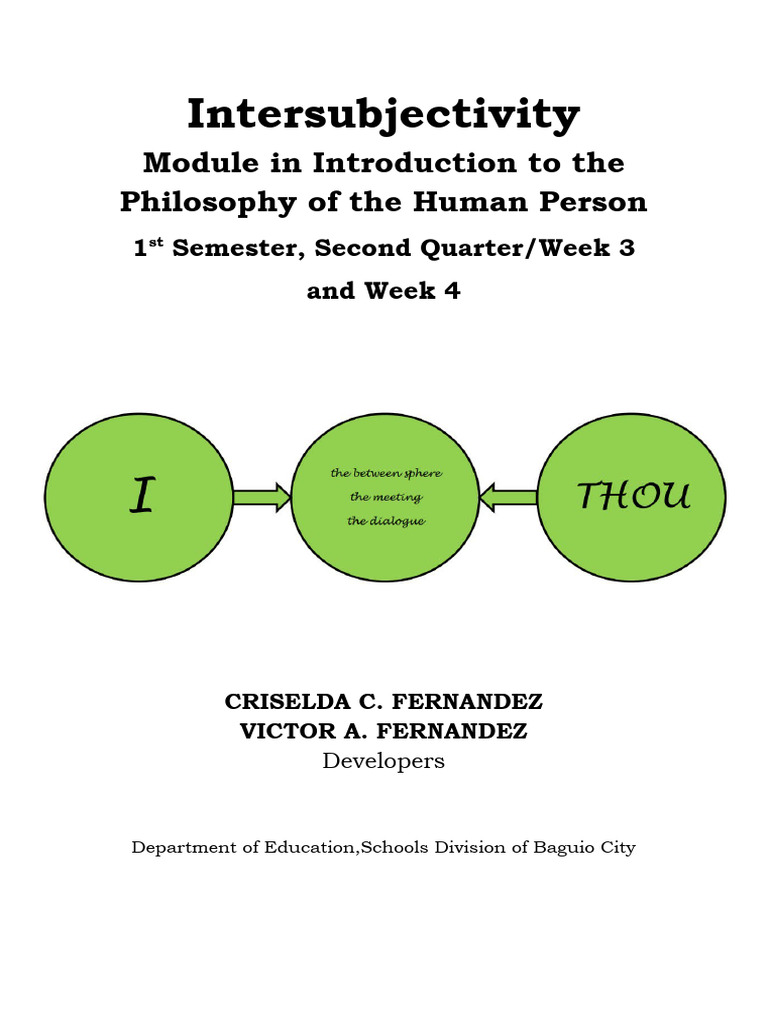 Philo Intersubjectivity | PDF | Cognitive Science | Psychology