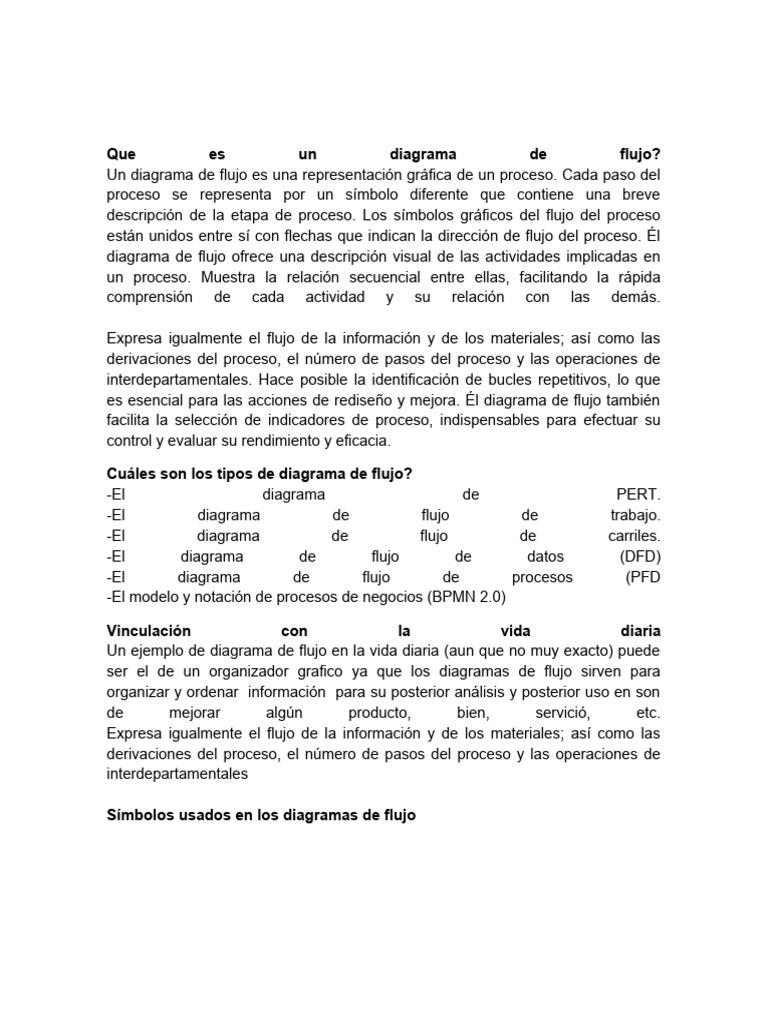 Qué es un diagrama de flujo y tipos | PDF
