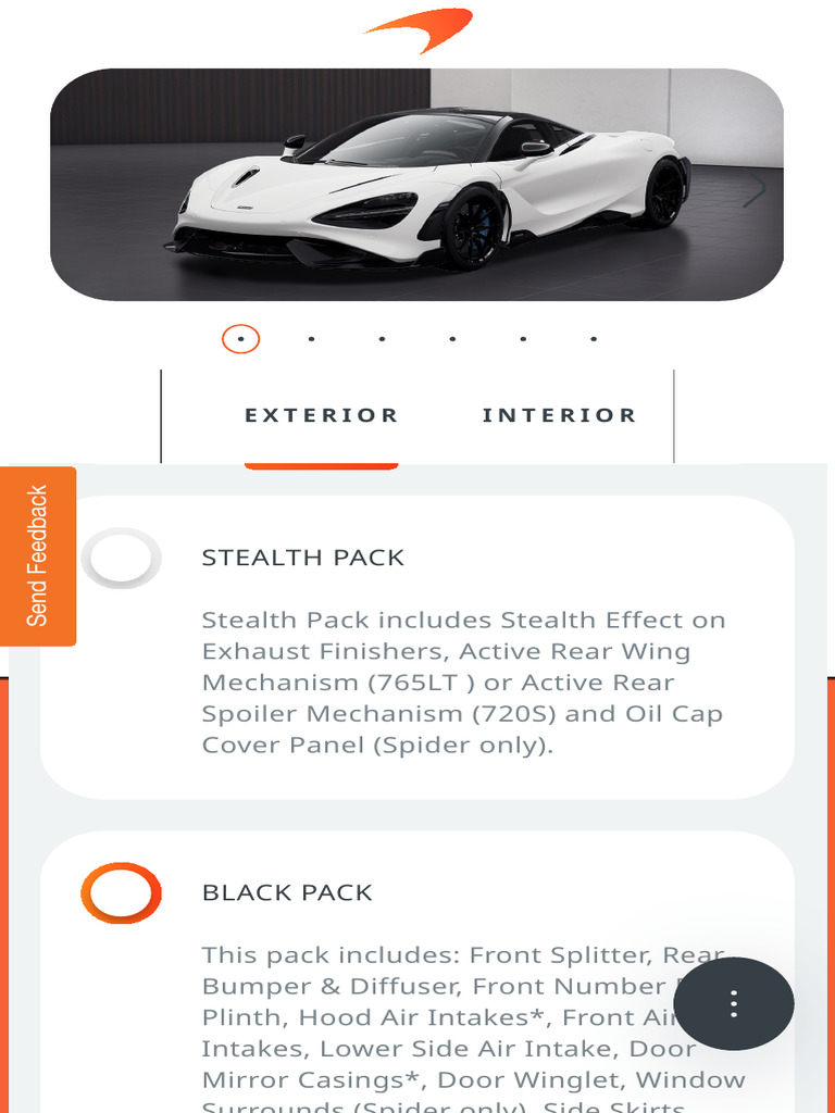 McLaren 765LT Configurator - Build Your Own McLaren 765LT | PDF