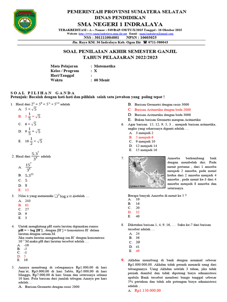 SOAL PAS Ganjil 2022 | PDF