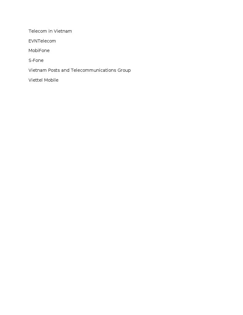 Vietnam Telecom Operators Overview | PDF