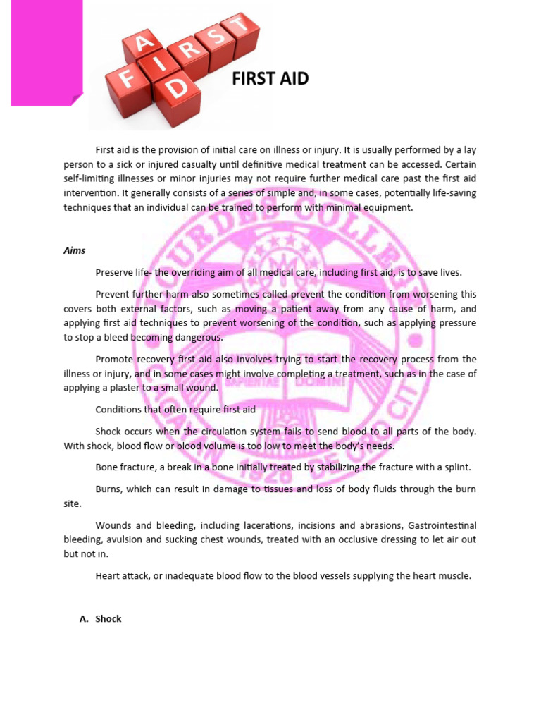 First Aid Module | PDF | Cardiopulmonary Resuscitation | First Aid