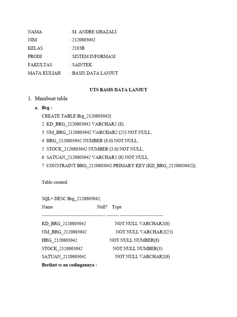 Uts Basis Data Lanjut | PDF | Computer Data | Software Engineering Uts Basis Data Lanjut | PDF | Computer Data | Software Engineering