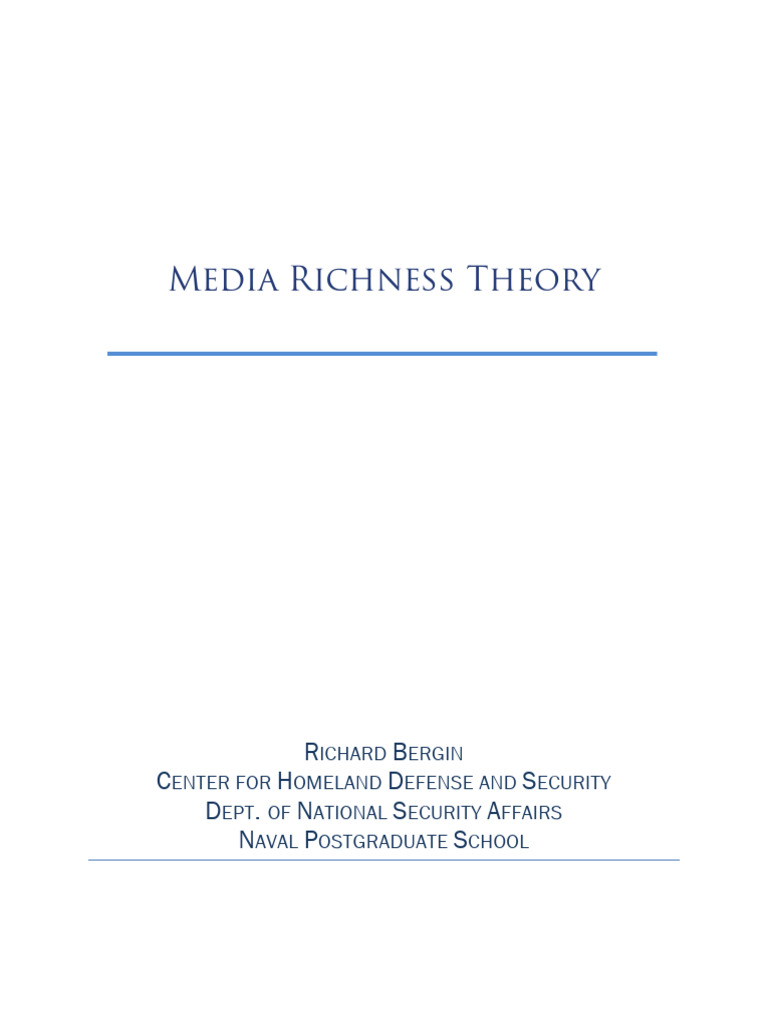 Understanding Media Richness Theory | PDF | Information | Communication