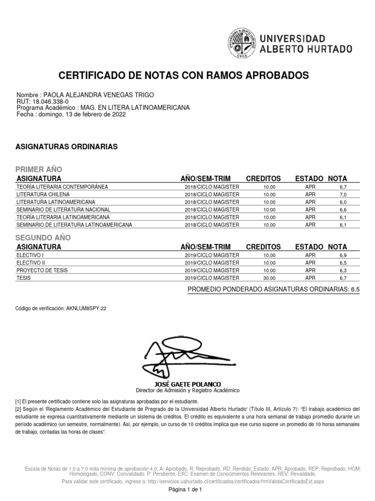 Postgrado Notas | PDF