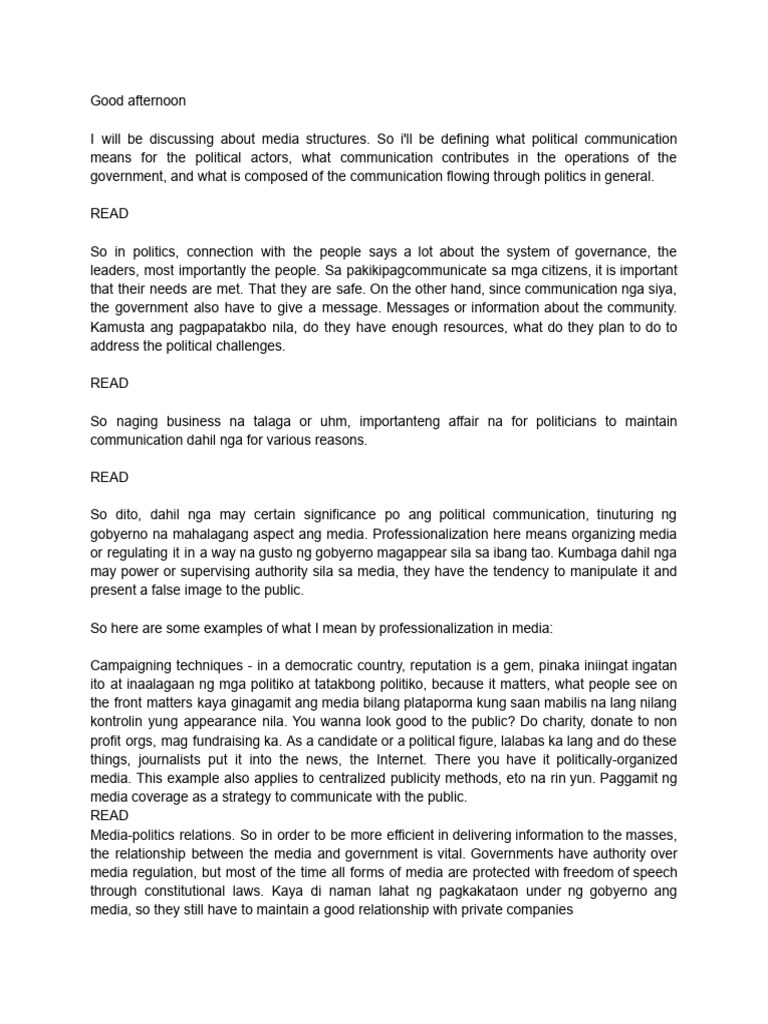 Political Communication & Media Dynamics | PDF | Information ...