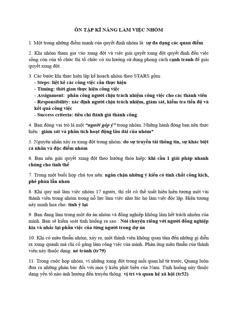 ÔN TẬP KNLVN | PDF