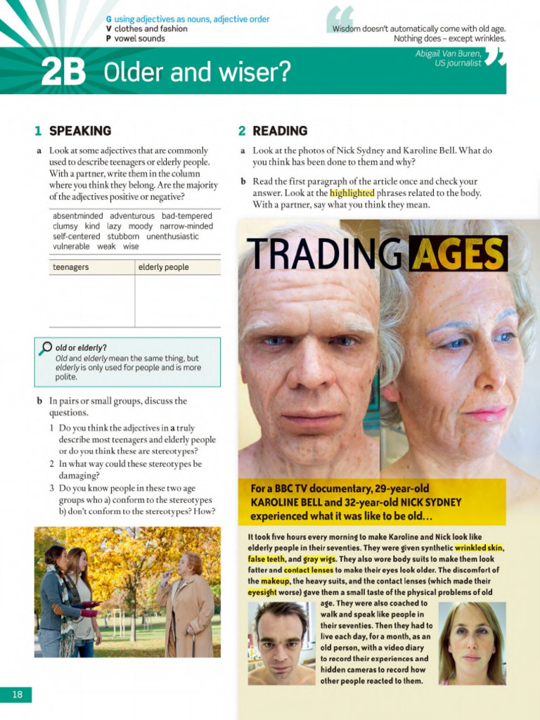 File 4 2B - Older and Wiser | PDF | Clothing | Adjective