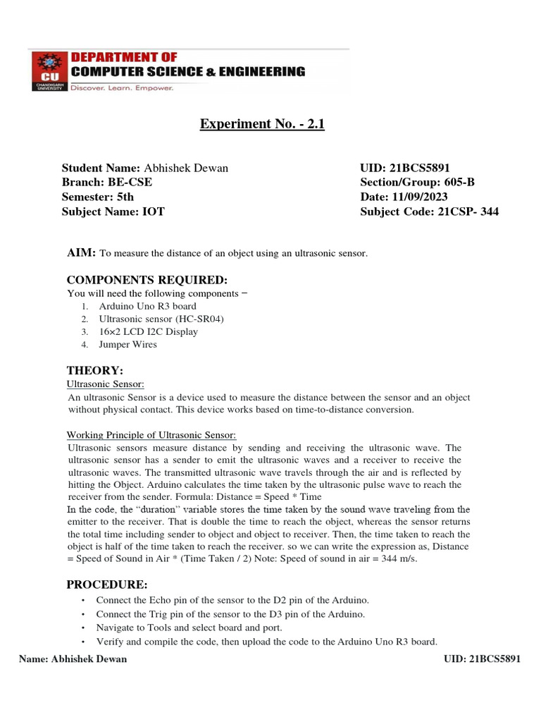 Abhi 2.1 IOT | PDF | Arduino | Ultrasound