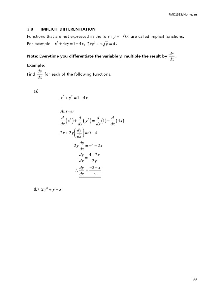Chapter 3 Differentiation (3.8) | PDF | Derivative | Function (Mathematics)