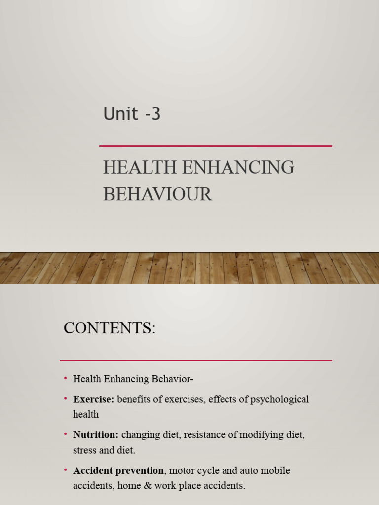 Unit-3, Health Enhancing Behavior | PDF | Healthy Diet | Weight Training