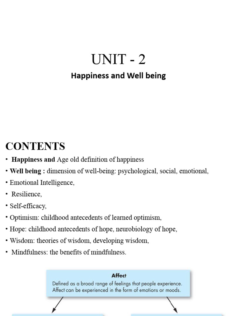 Understanding Happiness and Well-Being | PDF | Psychological Resilience ...