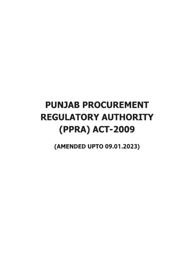 PPRA Rules (Amended 09-01-2023) | PDF | Procurement | Specification ...