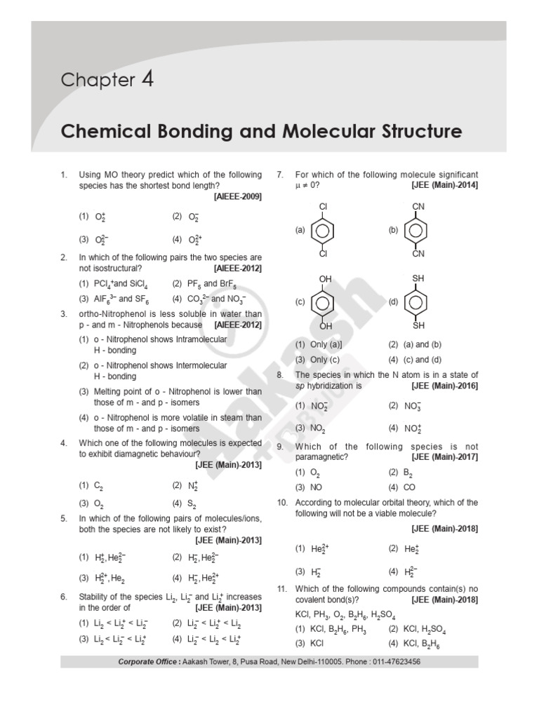 Chemistryoo 06 | PDF | Chemical Bond | Intermolecular Force