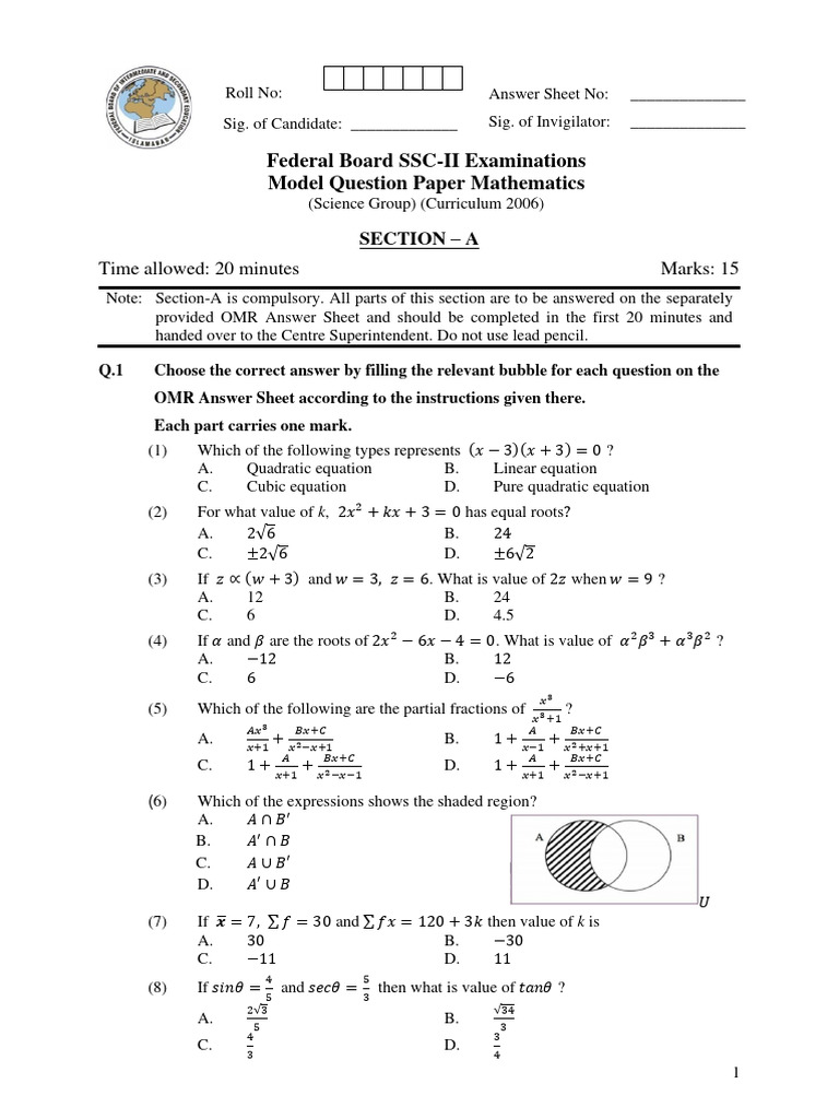 SSC-II Math Final Package | PDF | Function (Mathematics) | Minute And ...